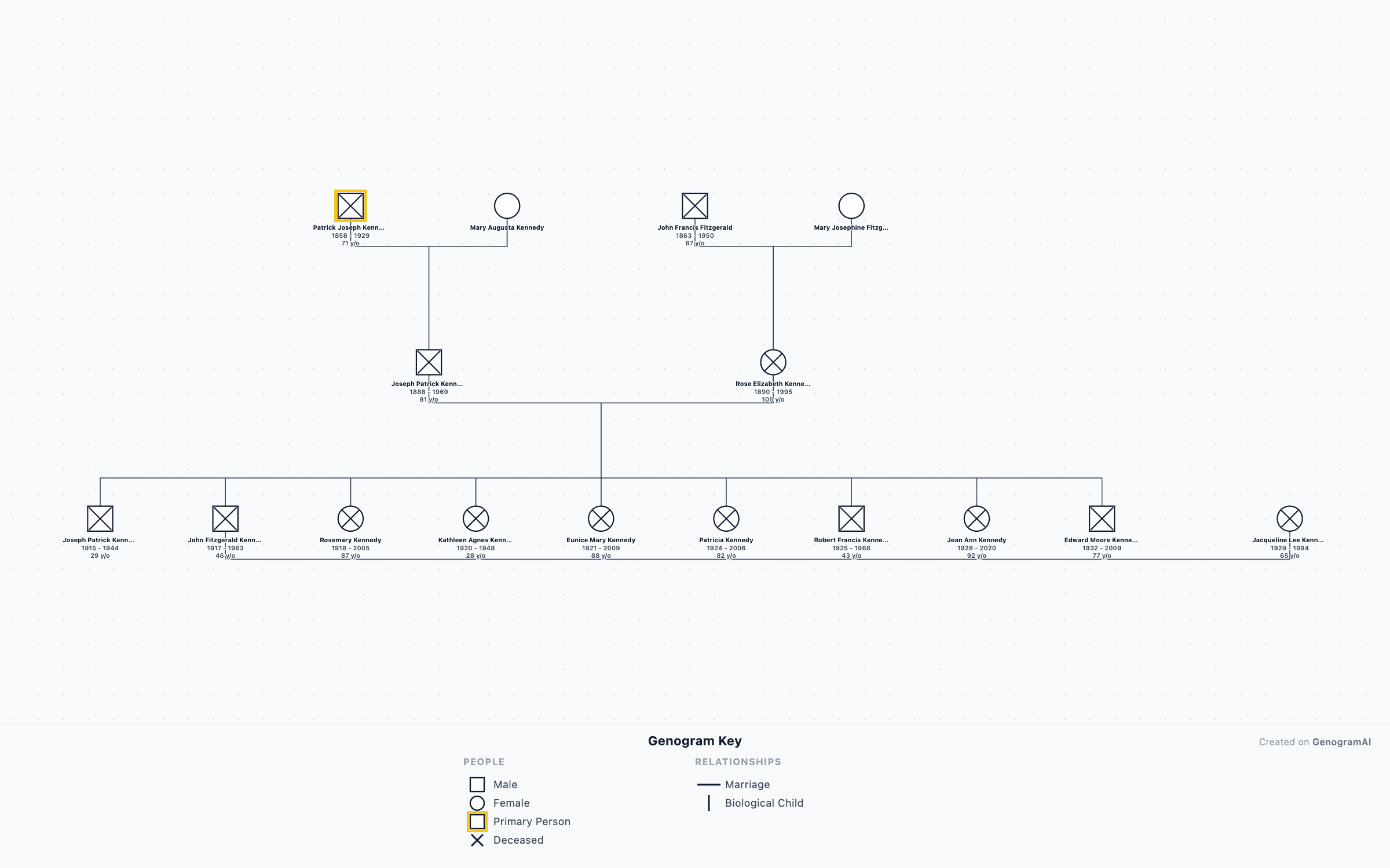 Kennedy Dynasty | GenogramAI